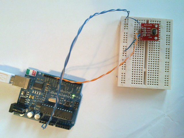 Cooper Maa: Arduino 筆記 – Lab10 使用 SHT15 溫溼度計